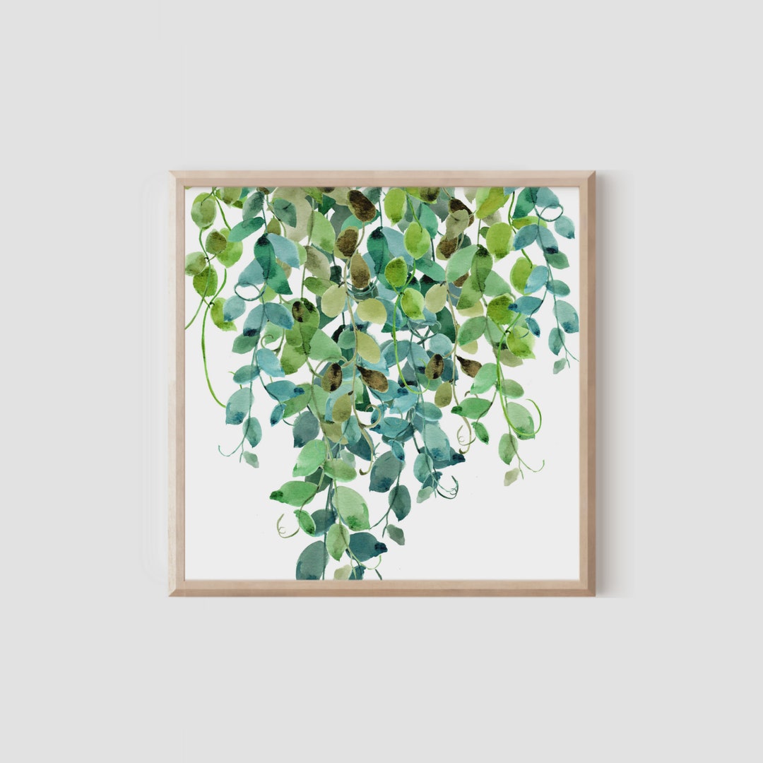 Botanical Print Square Abstract Art Print Living Room Wall - Etsy