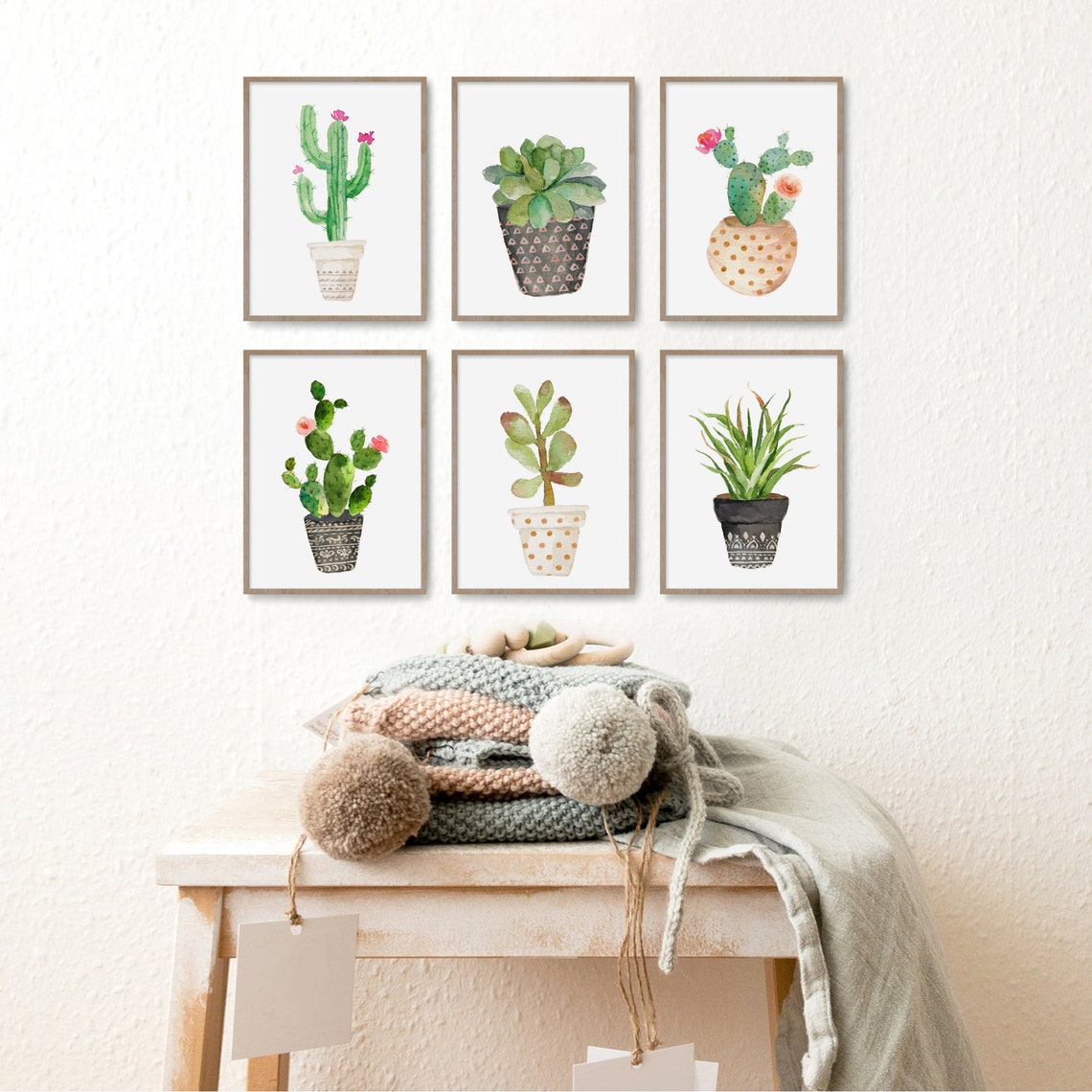Watercolor Cactus Prints Succulent Wall Art Plant Poster - Etsy