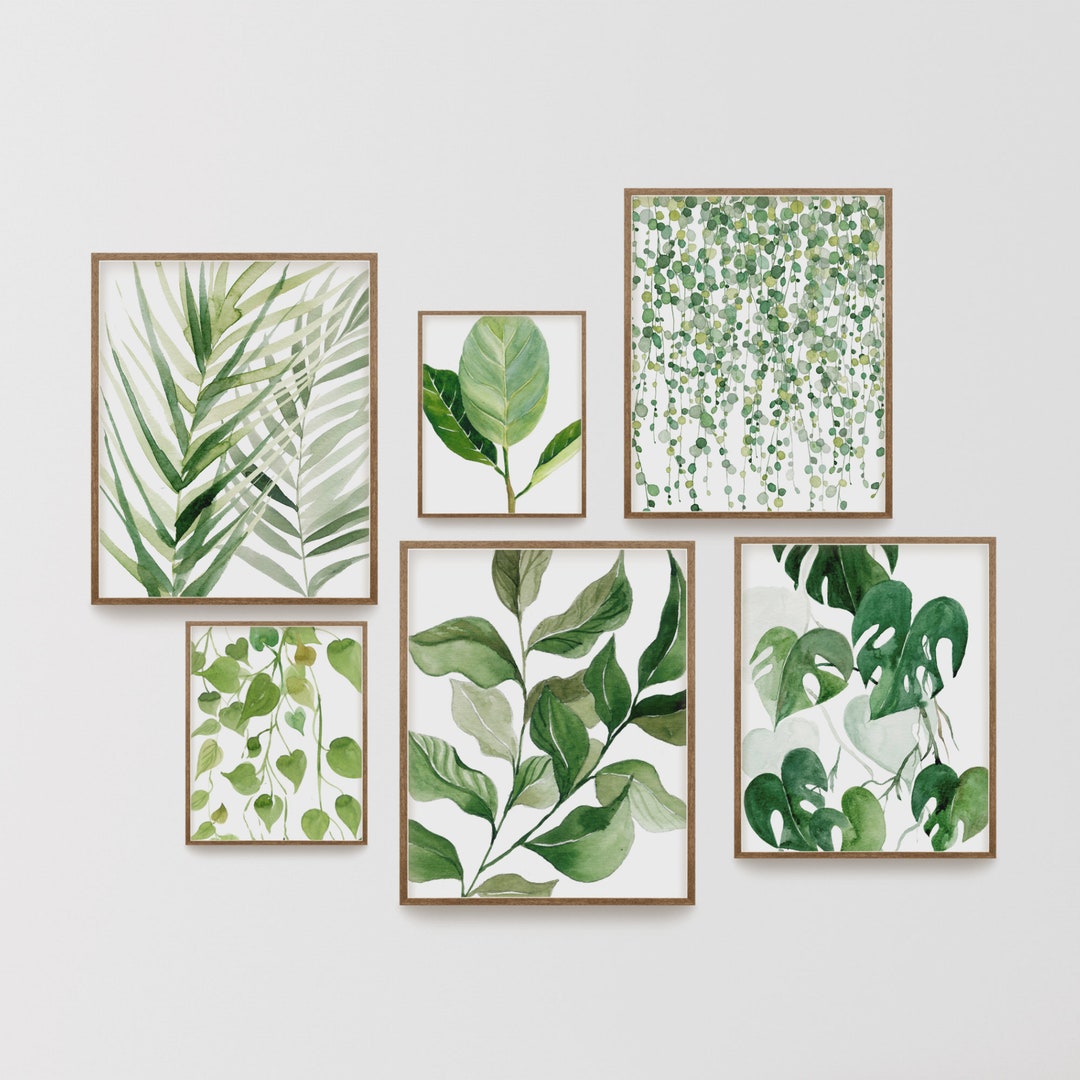 Botanical Print Set, Tropical Decor, Gallery Wall Set, Living Room Wall ...