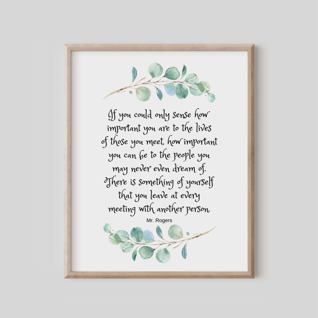 Mr Rogers Quote, Social Worker Gift, Inspirational Wall Art ...