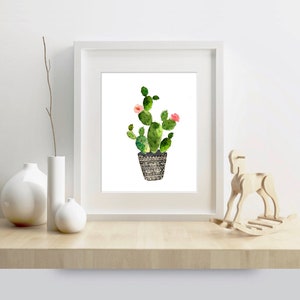 Watercolor Cactus Prints Succulent Wall Art Plant Poster - Etsy