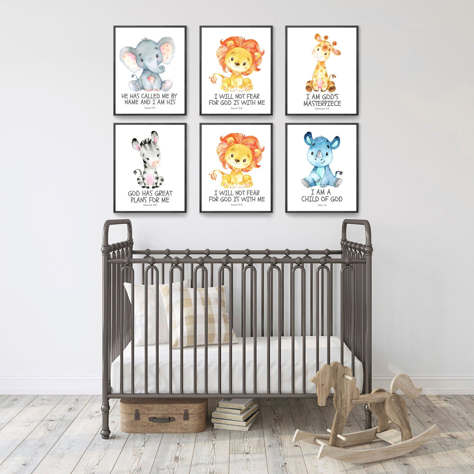 Christian Nursery Decor Kids Bible Verse Wall Art Watercolor | Etsy