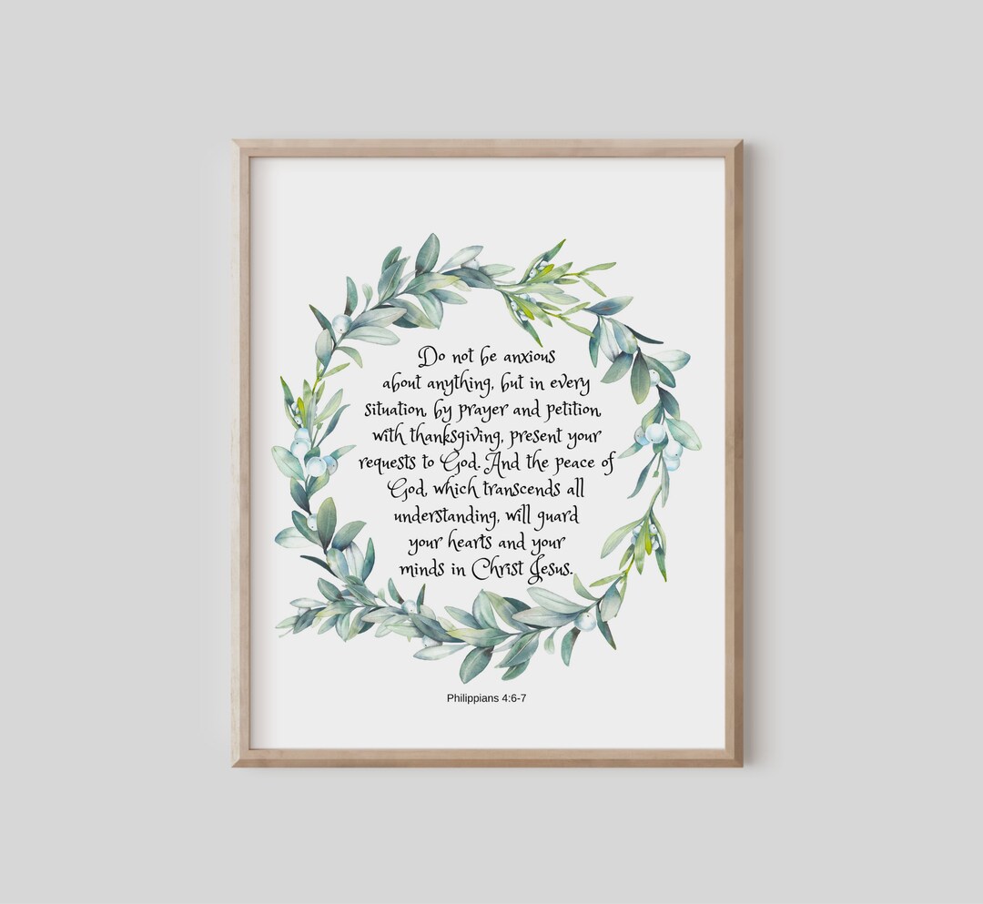 Do Not Be Anxious, Bible Verse Wall Art, Scripture Print, Philippians 4 ...