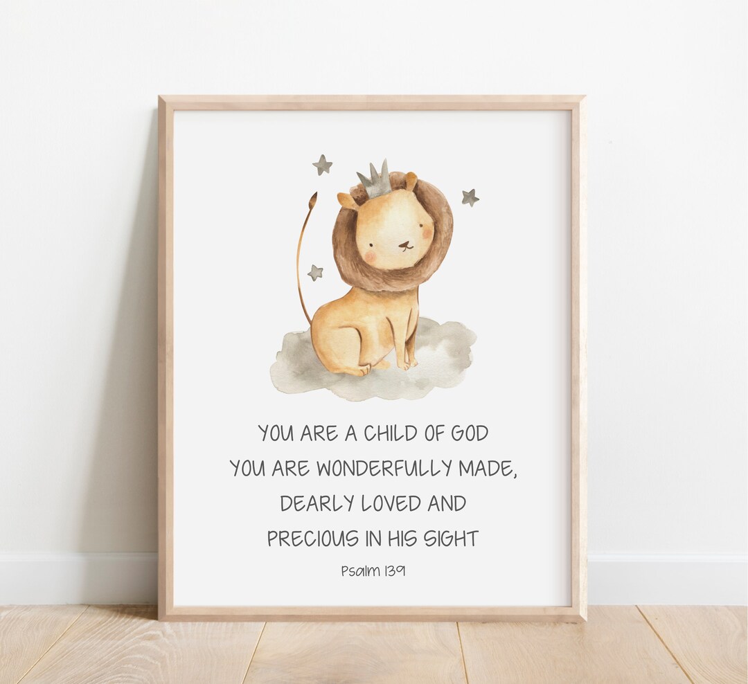Christian Nursery Decor, Kids Bible Verse Wall Art, Scripture Print ...
