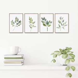 Botanical Print Set, Plant Posters, Leaf Prints, Foliage Greenery ...