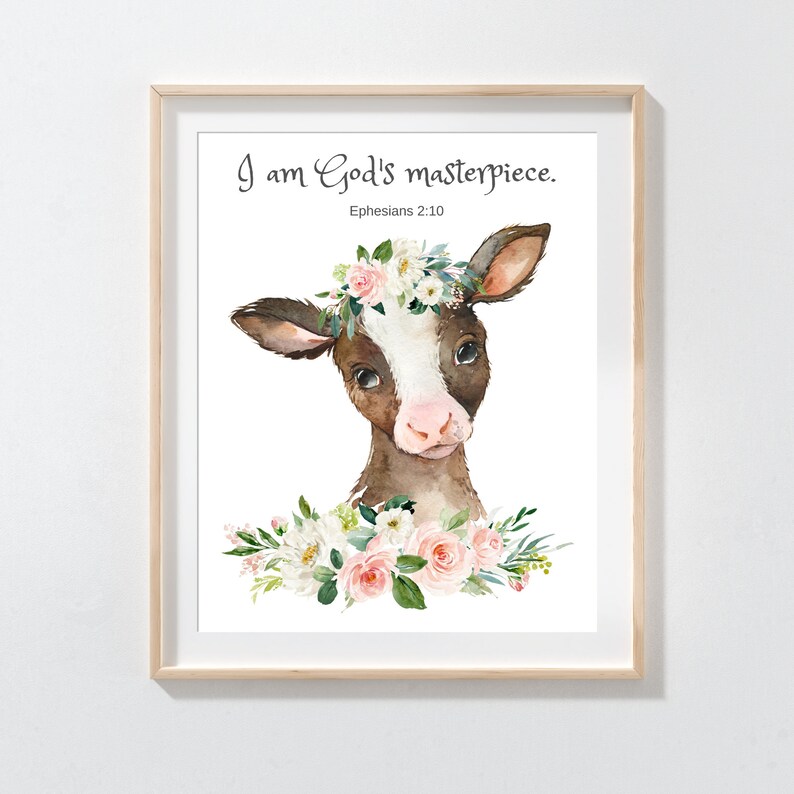 Christian Nursery Decor Kids Bible Verse Wall Art Farm - Etsy