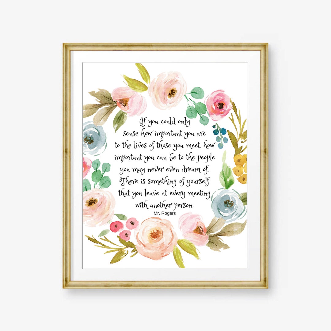 Mr Rogers Quote, Social Worker Gift, Inspirational Wall Art ...