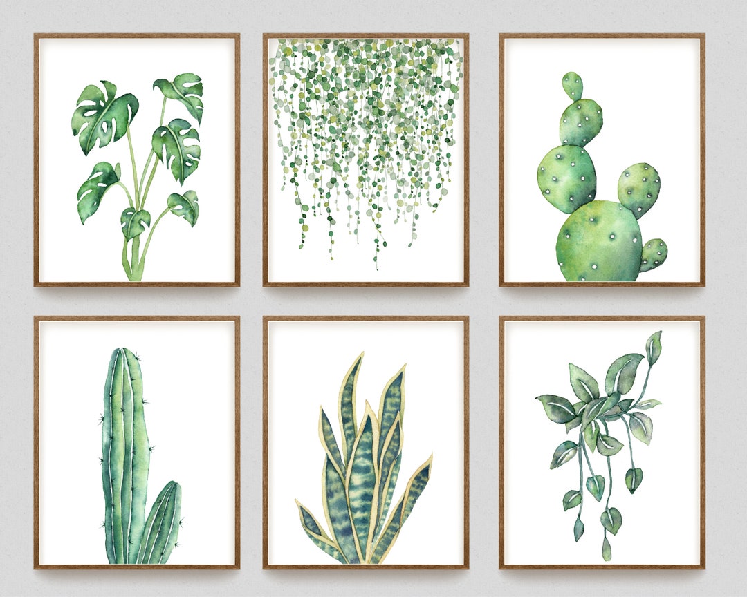 Botanical Print Set Plant Posters Living Room Wall Art - Etsy