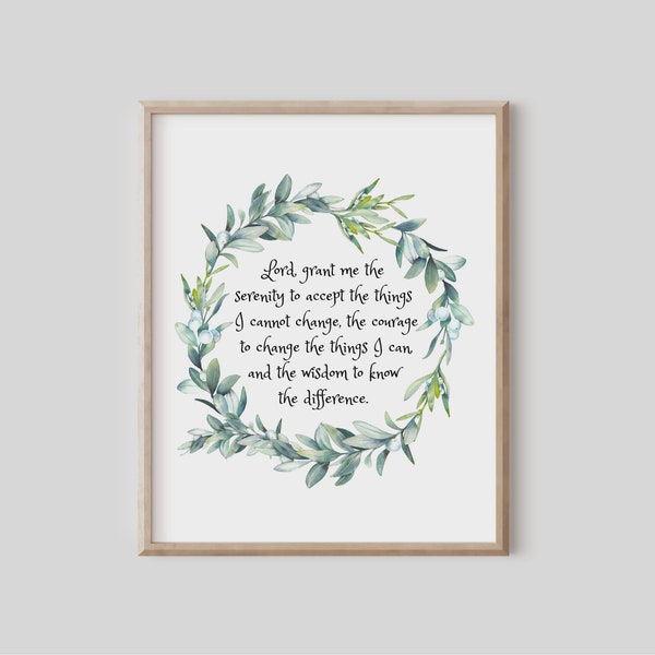 Serenity Prayer Aa Print Etsy