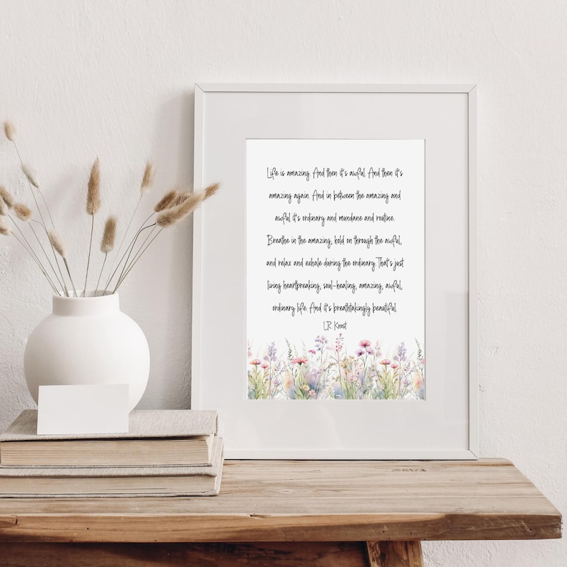 Life is Amazing, LR Knost Quote, Inspirational Wall Art, Social Worker ...