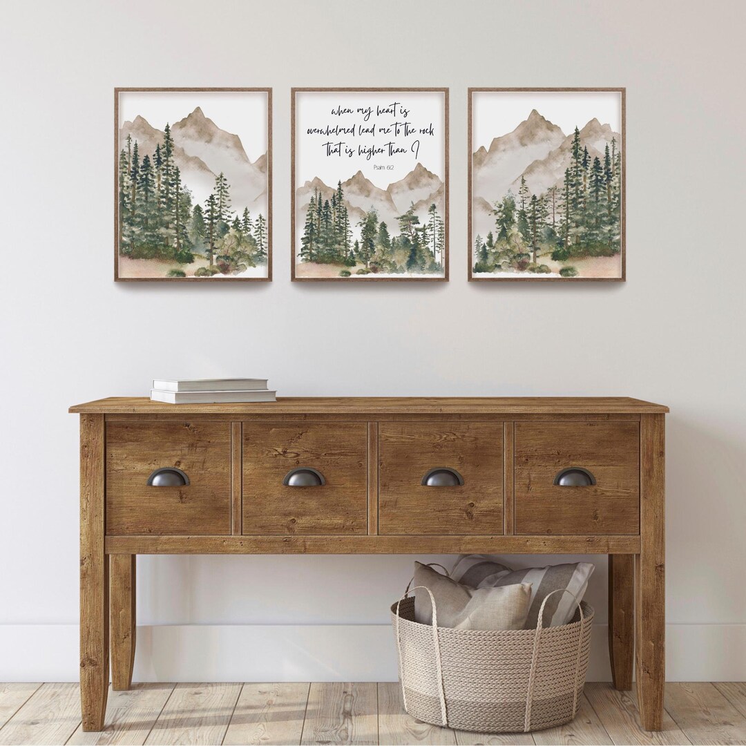 Psalm 61:2, Lead Me to the Rock, Bible Verse Wall Art, Christian Gift ...