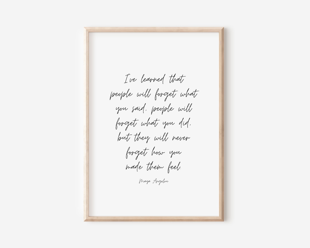 Maya Angelou Quote, Motivational Poster, Inspirational Wall Art, Social ...