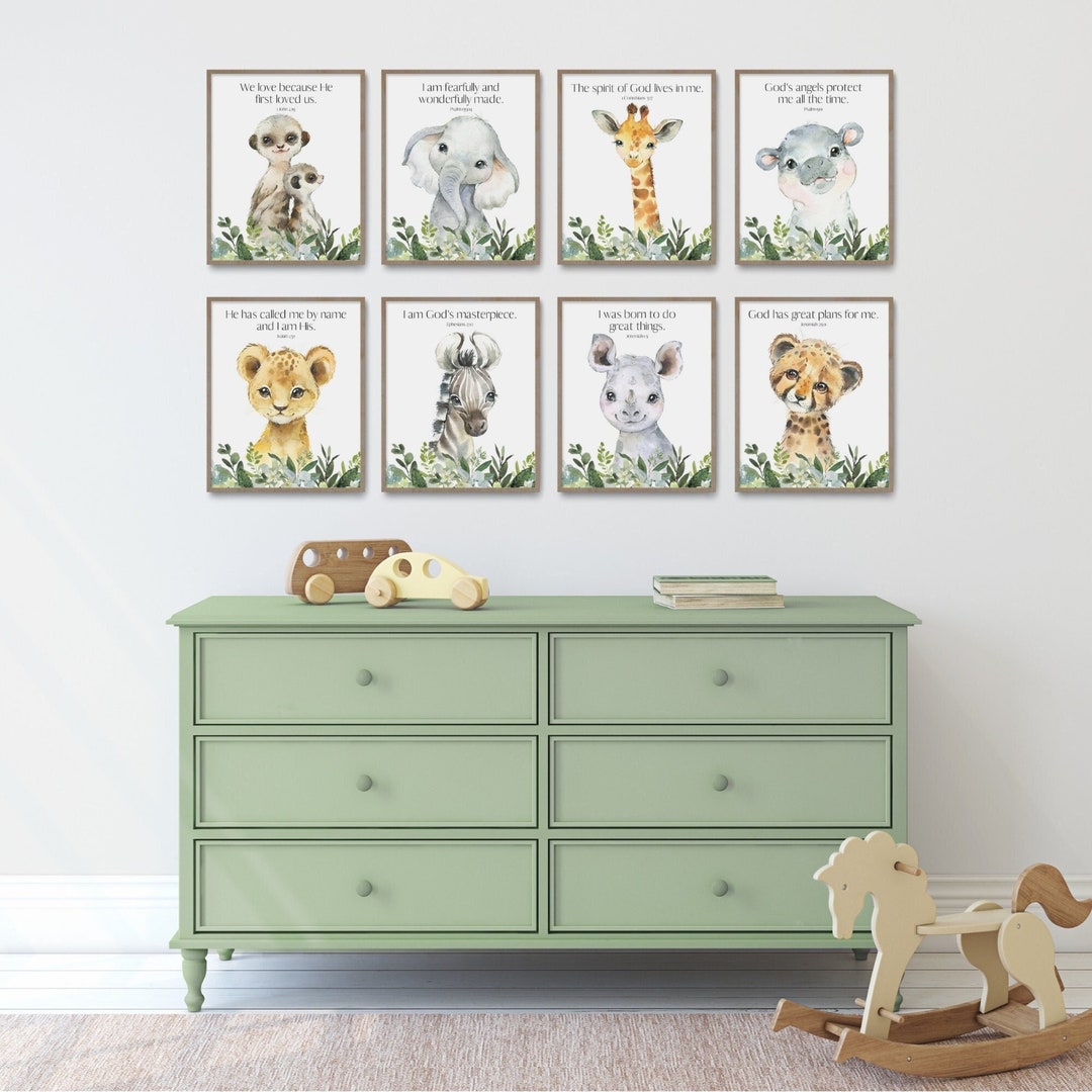 Christian Nursery Decor, Kids Bible Verse Wall Art, Scripture Print ...