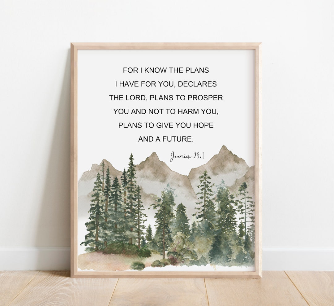 Jeremiah 29:11, for I Know the Plans I Have for You, Bible Verse Wall ...