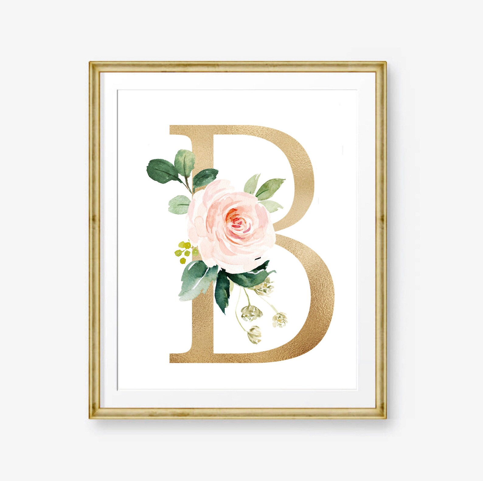 Custom Print Pink and Gold Personalized Initial Nursery Wall - Etsy
