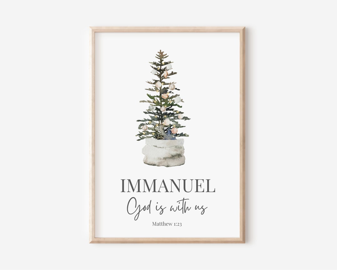 Immanuel God is With Us, Matthew 1:23, Christian Christmas Decor ...