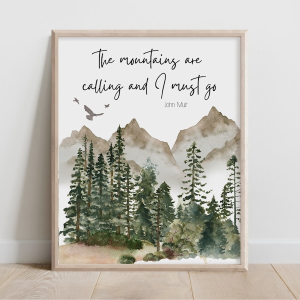 John Muir Quote Wall Art - Etsy