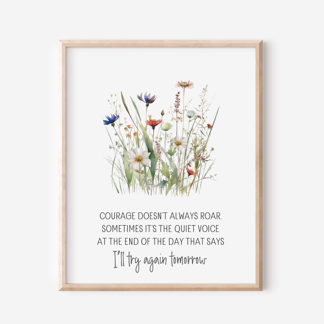 Courage Doesn't Always Roar, Encouragement Gift, Motivational Poster ...