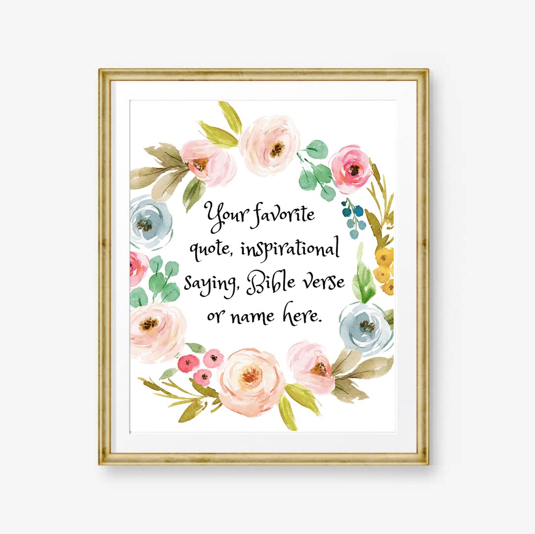 Custom Quote Print Personalized Saying Wall Art Watercolor - Etsy