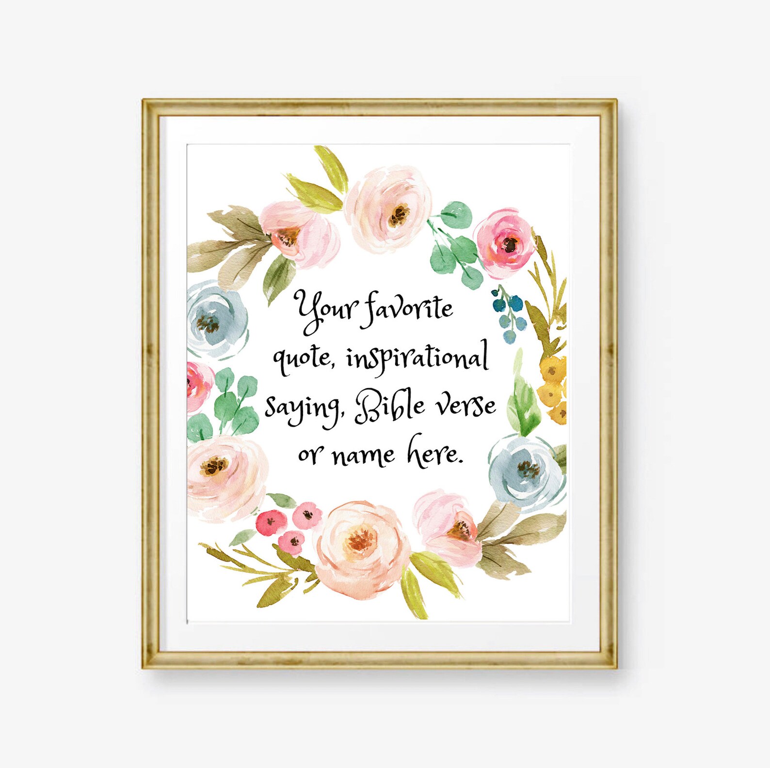 Custom Quote Print Personalized Saying Wall Art Watercolor - Etsy