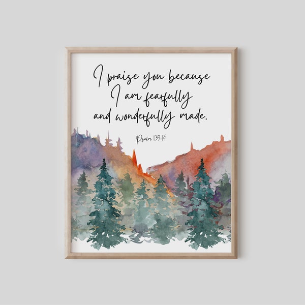 I Am Fearfully and Wonderfully Made Psalm 139 14 Nursery - Etsy