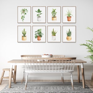 Botanical Print Set Living Room Wall Art Plant Poster Leaf - Etsy