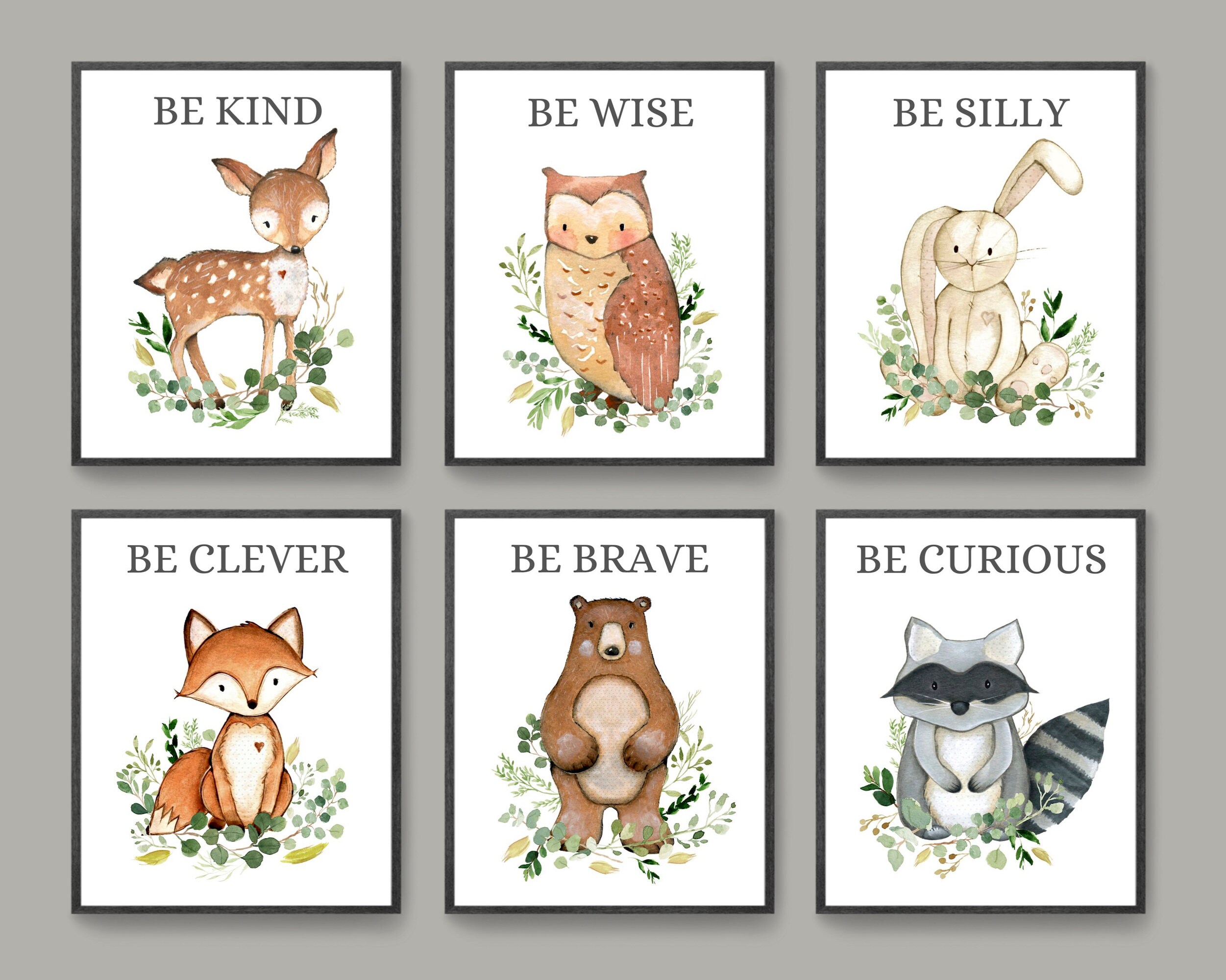 Wall Hangings Prints Woodland Animals Nursery Print Raccoon Printable ...