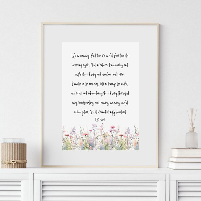 Life is Amazing, LR Knost Quote, Inspirational Wall Art, Social Worker ...