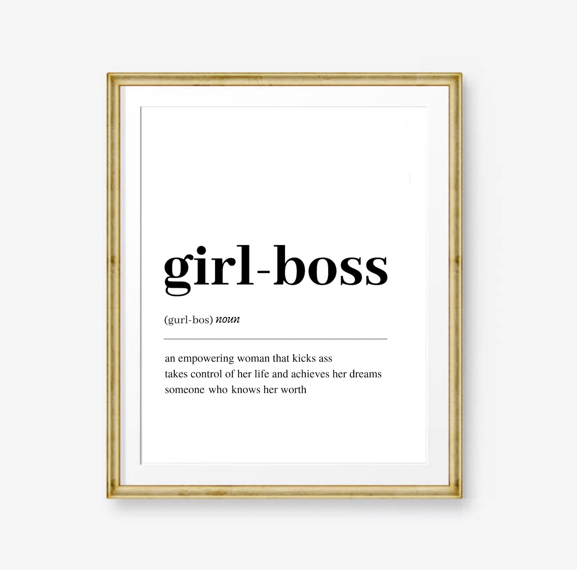 Girl Boss Definition Printable Feminist Wall Art Digital Etsy