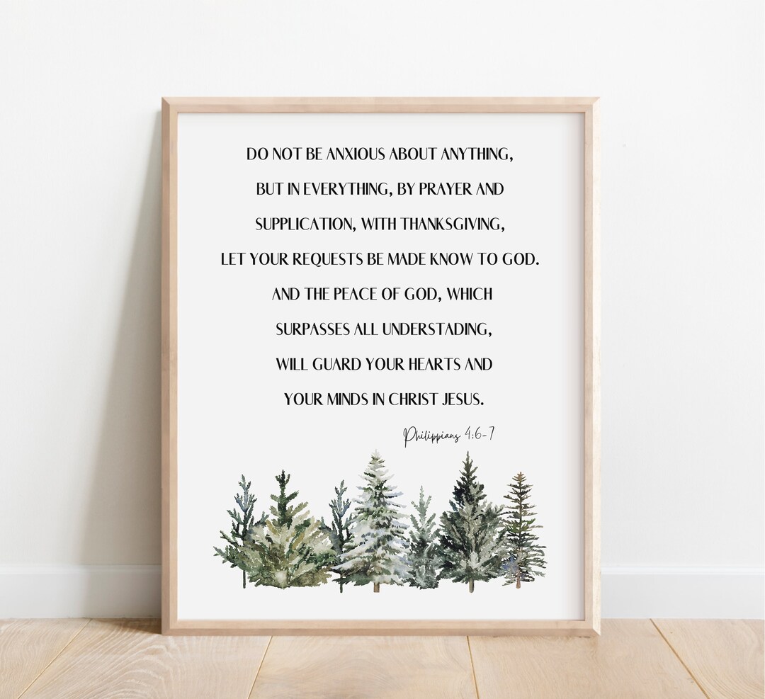 Do Not Be Anxious Bible Verse Wall Art Scripture Print - Etsy