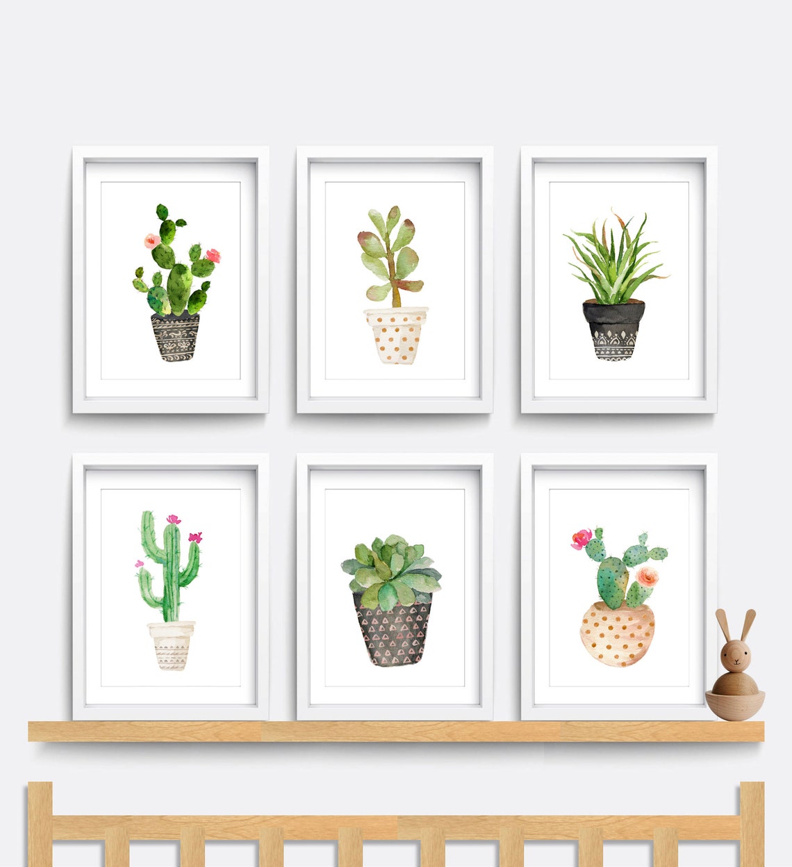 Watercolor Cactus Prints Succulent Wall Art Plant Poster - Etsy
