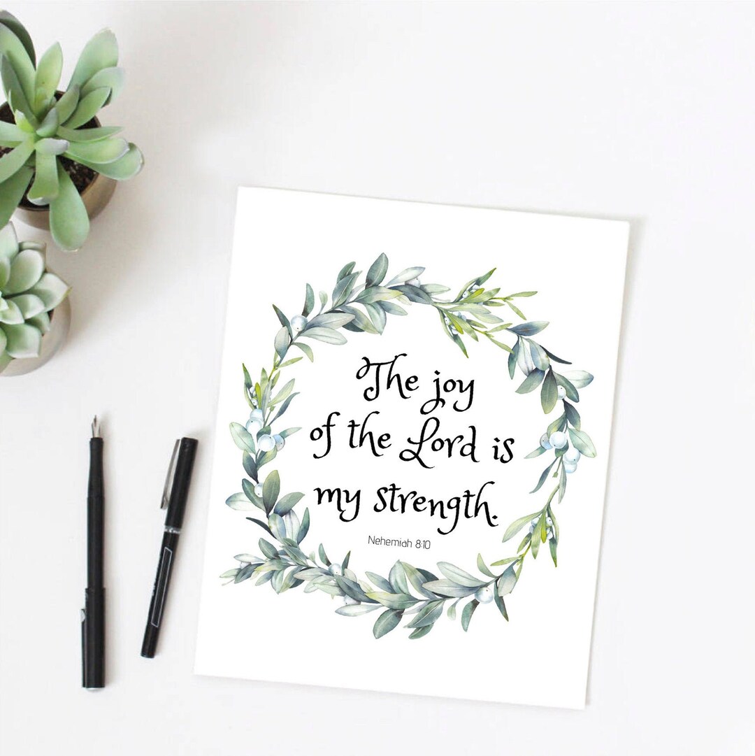 Bible Verse Wall Art the Joy of the Lord is My Strength - Etsy
