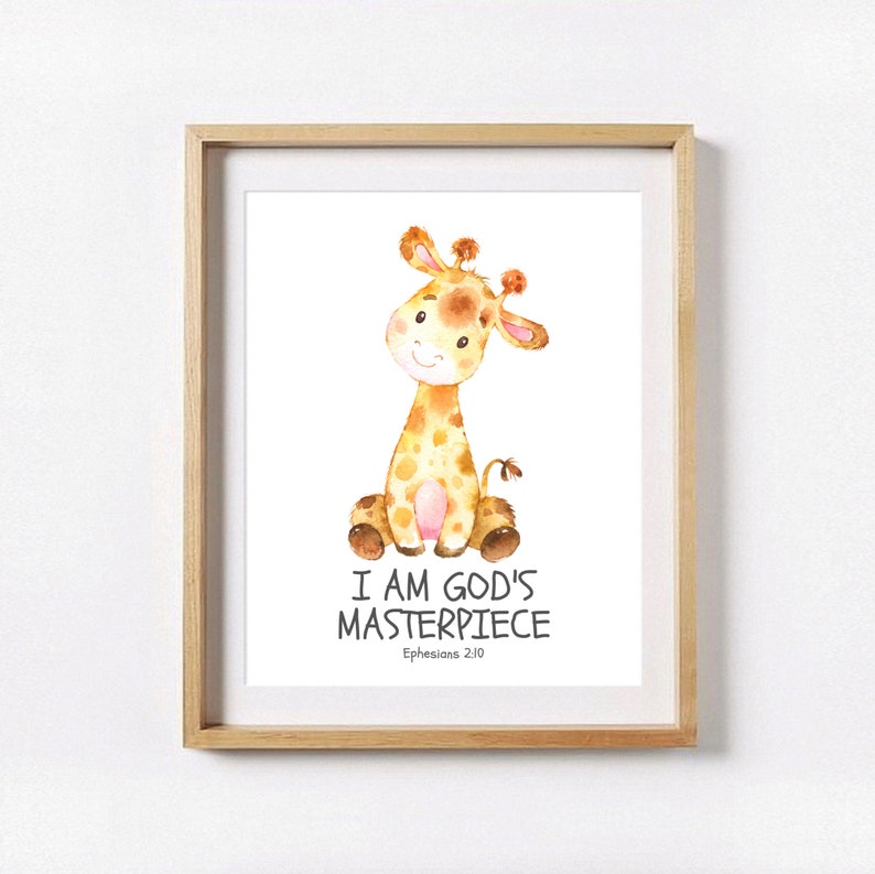 Christian Nursery Decor Kids Bible Verse Wall Art Watercolor | Etsy