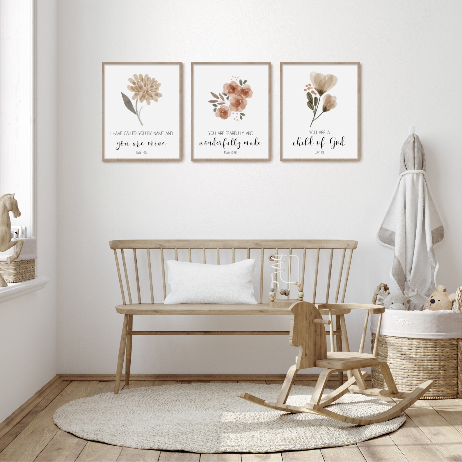 Christian Nursery Decor Kids Bible Verse Wall Art Watercolor - Etsy