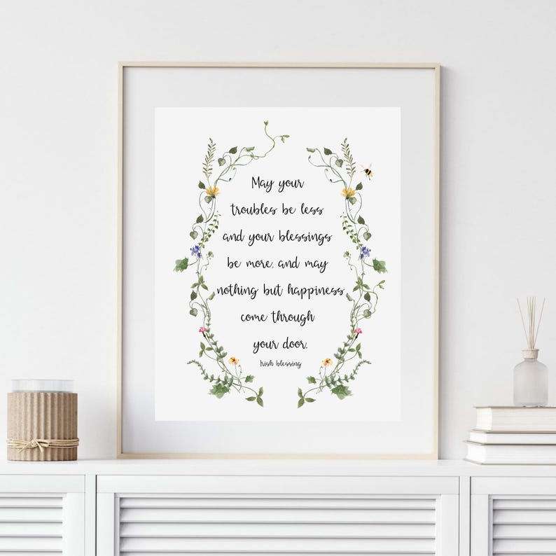 Watercolor Irish Blessing Printable, May Your Troubles Be Less and Your ...