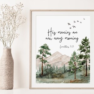Lamentations 3:23, His Mercies Are New Every Morning, Bible Verse Wall ...