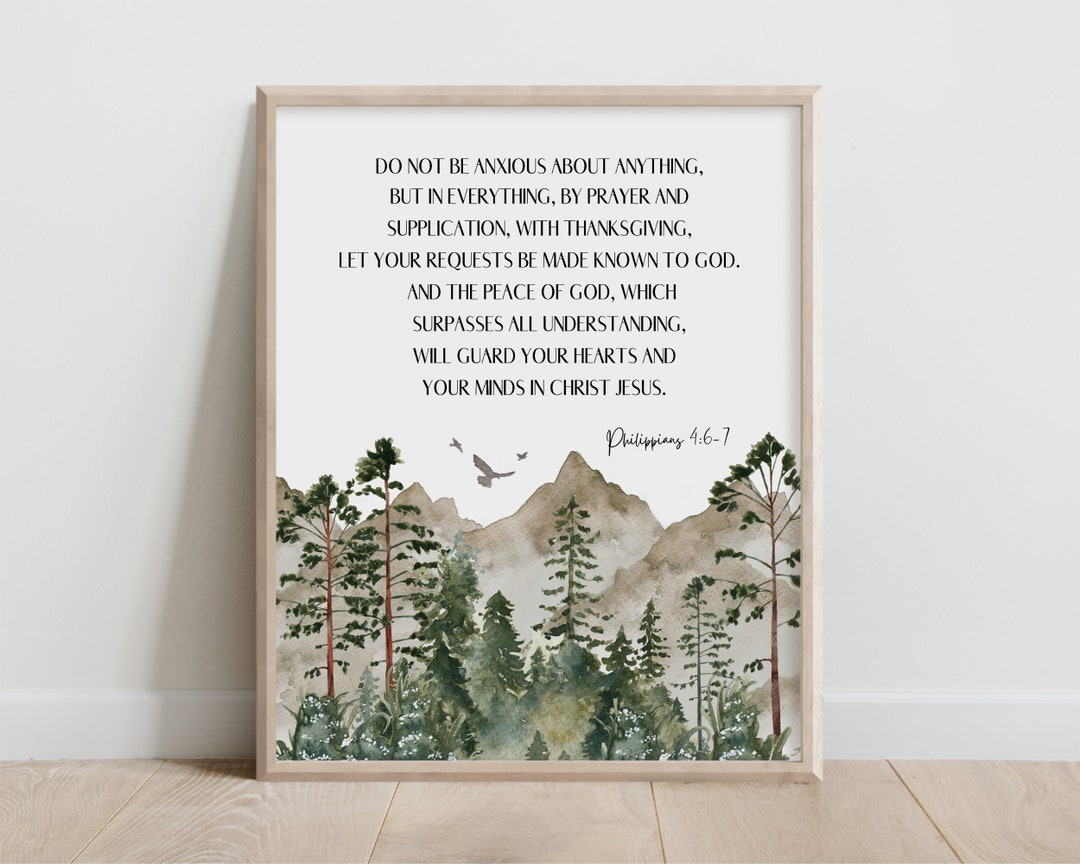 Do Not Be Anxious, Bible Verse Wall Art, Scripture Print, Philippians 4 ...