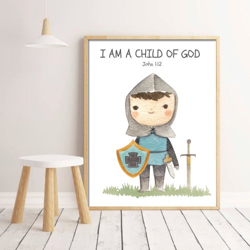 Set of 4 Kids Bible Verse Prints I Am a Child of God the - Etsy
