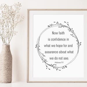Hebrews 11:1, Bible Verse Wall Art, Scripture Print, Christian Gift ...