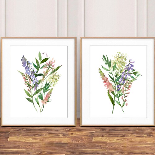 Wildflower Prints Meadow Flowers Watercolor Painting | Etsy