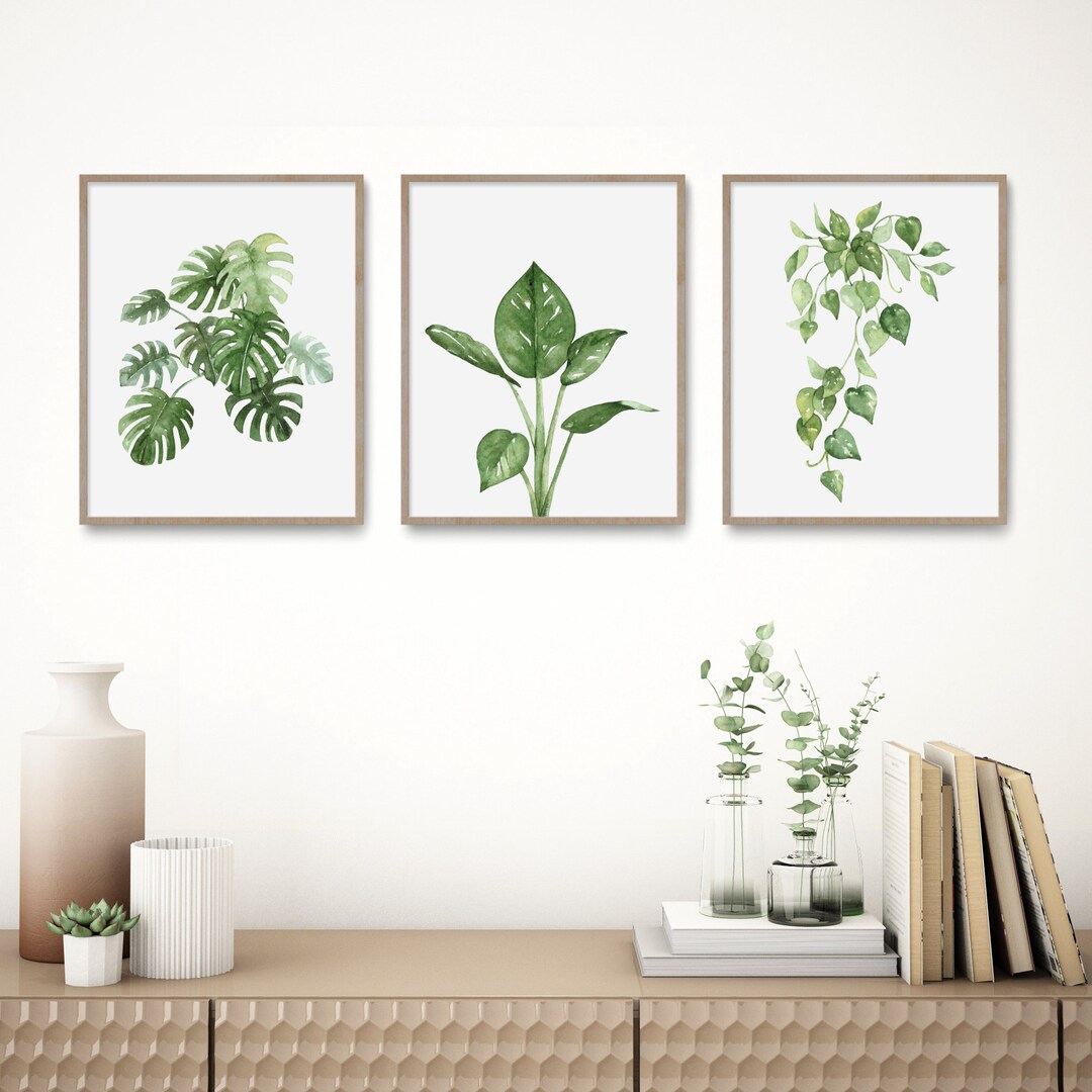 Botanical Printable Set, Plant Posters, Leaf Prints, Foliage Greenery ...
