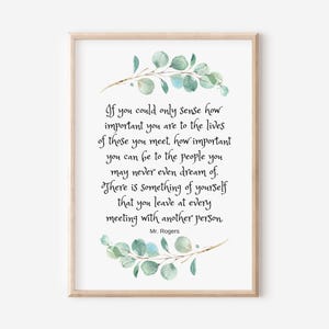 Mr Rogers Quote, Social Worker Gift, Inspirational Wall Art ...