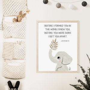 Christian Nursery Decor, Kids Bible Verse Wall Art, Scripture Print ...