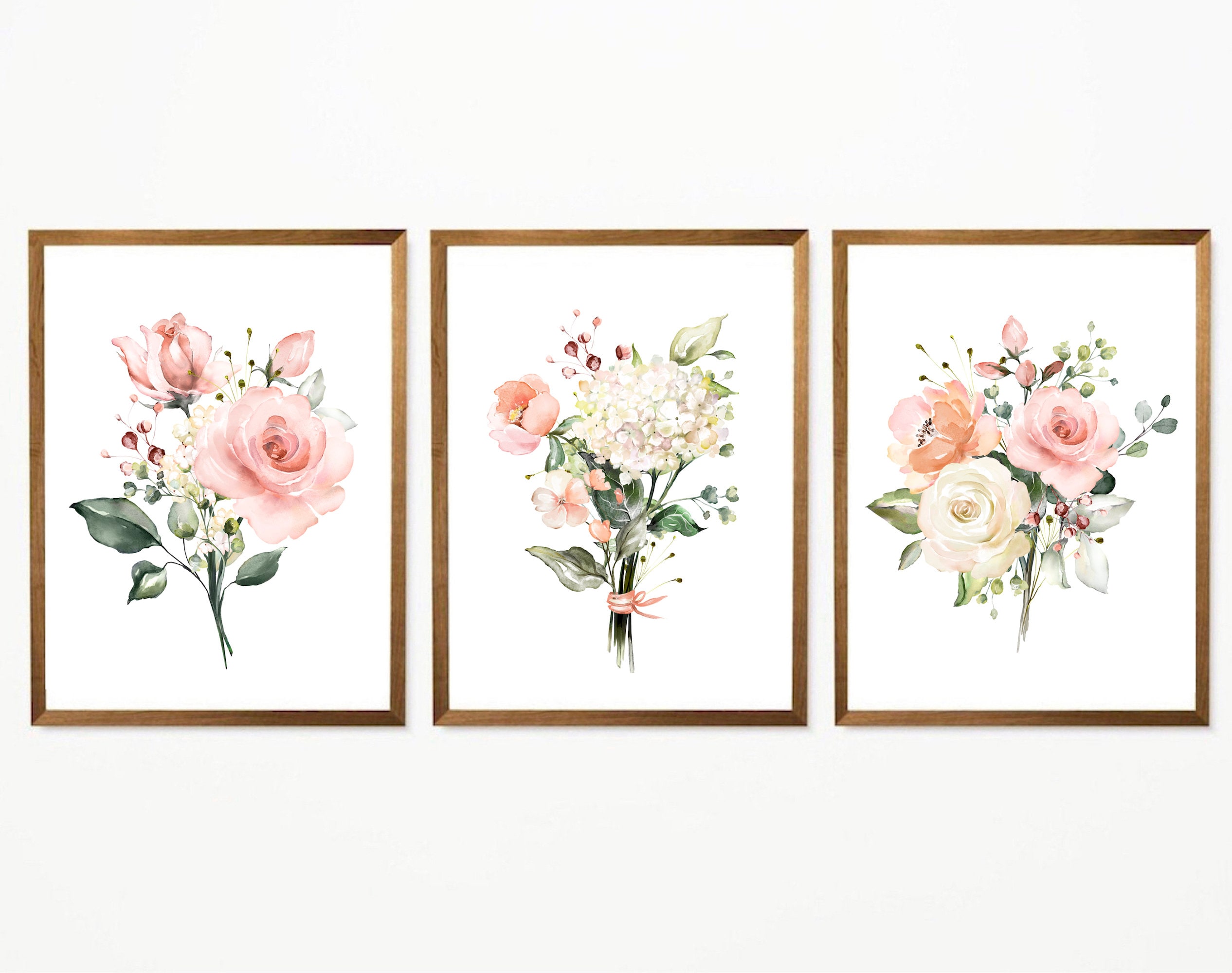 Home Décor Prints Blush Watercolor Flowers Blush Room Decor Blush ...