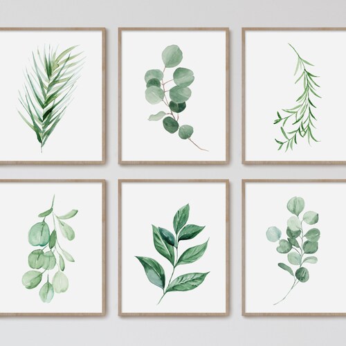 Houseplant Art Botanical Print Set Plant Posters Set of 6 - Etsy