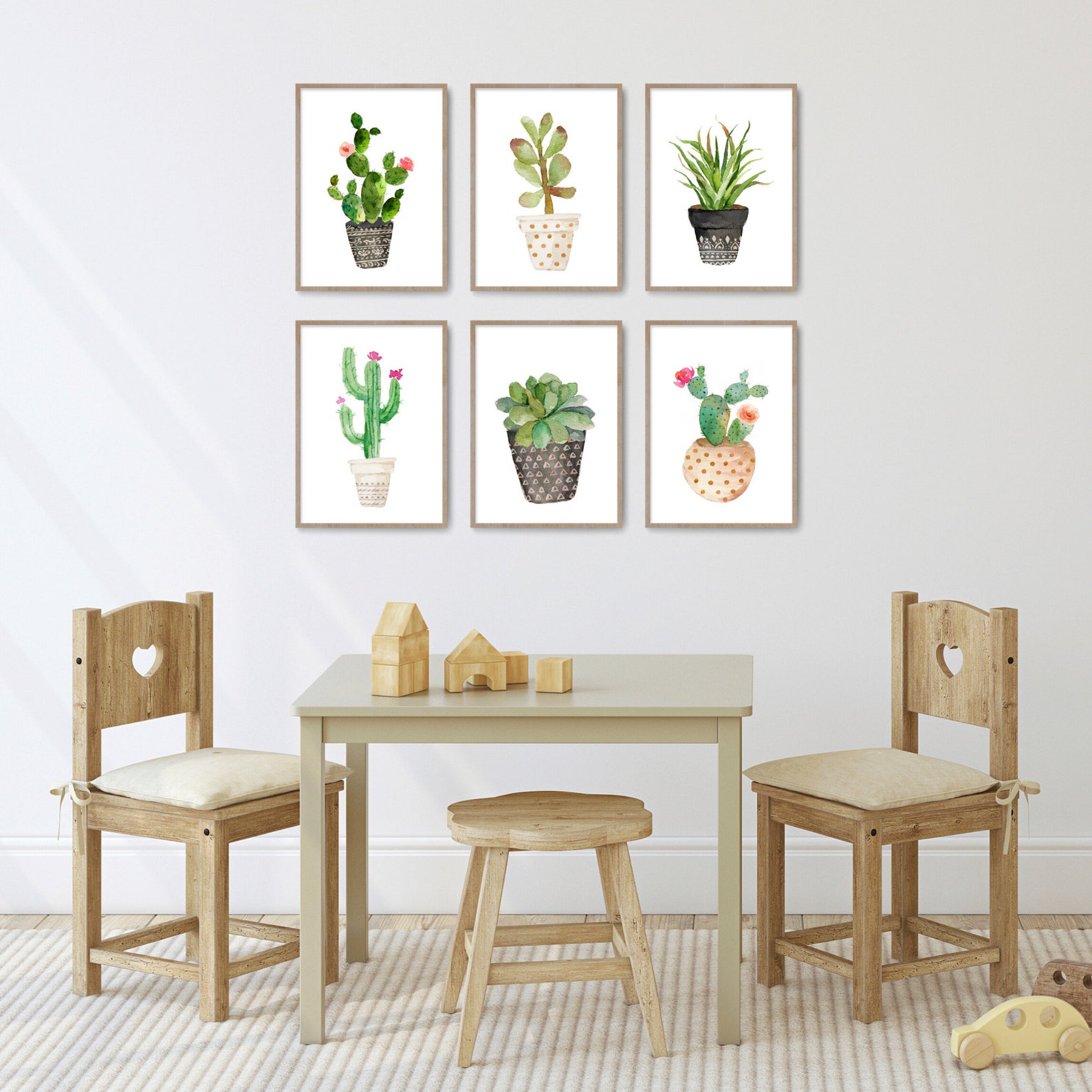 Watercolor Cactus Prints Succulent Wall Art Plant Poster | Etsy