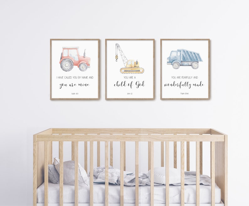 Christian Nursery Decor Kids Bible Verse Wall Art Scripture - Etsy