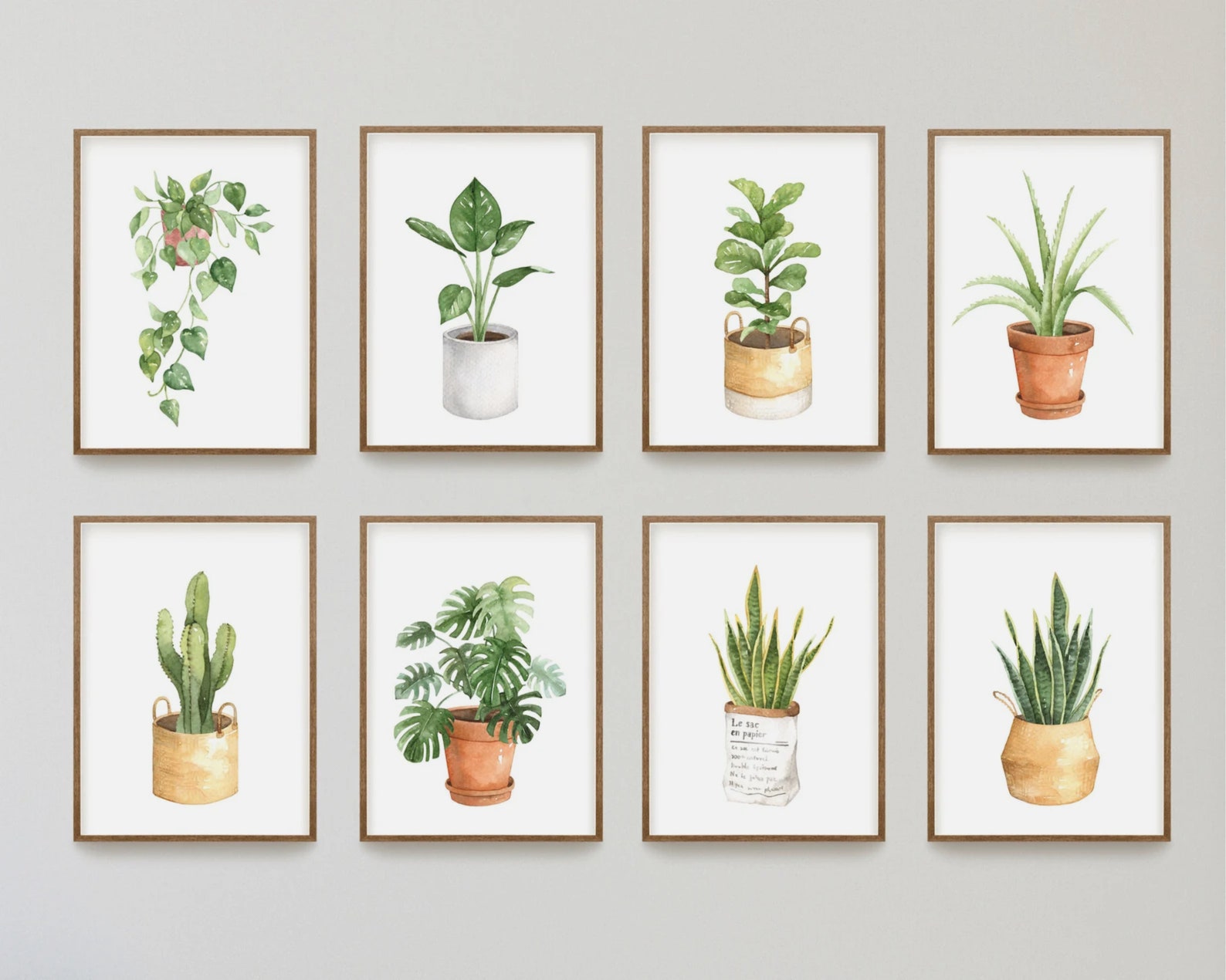Botanical Print Set Living Room Wall Art Plant Poster Leaf - Etsy
