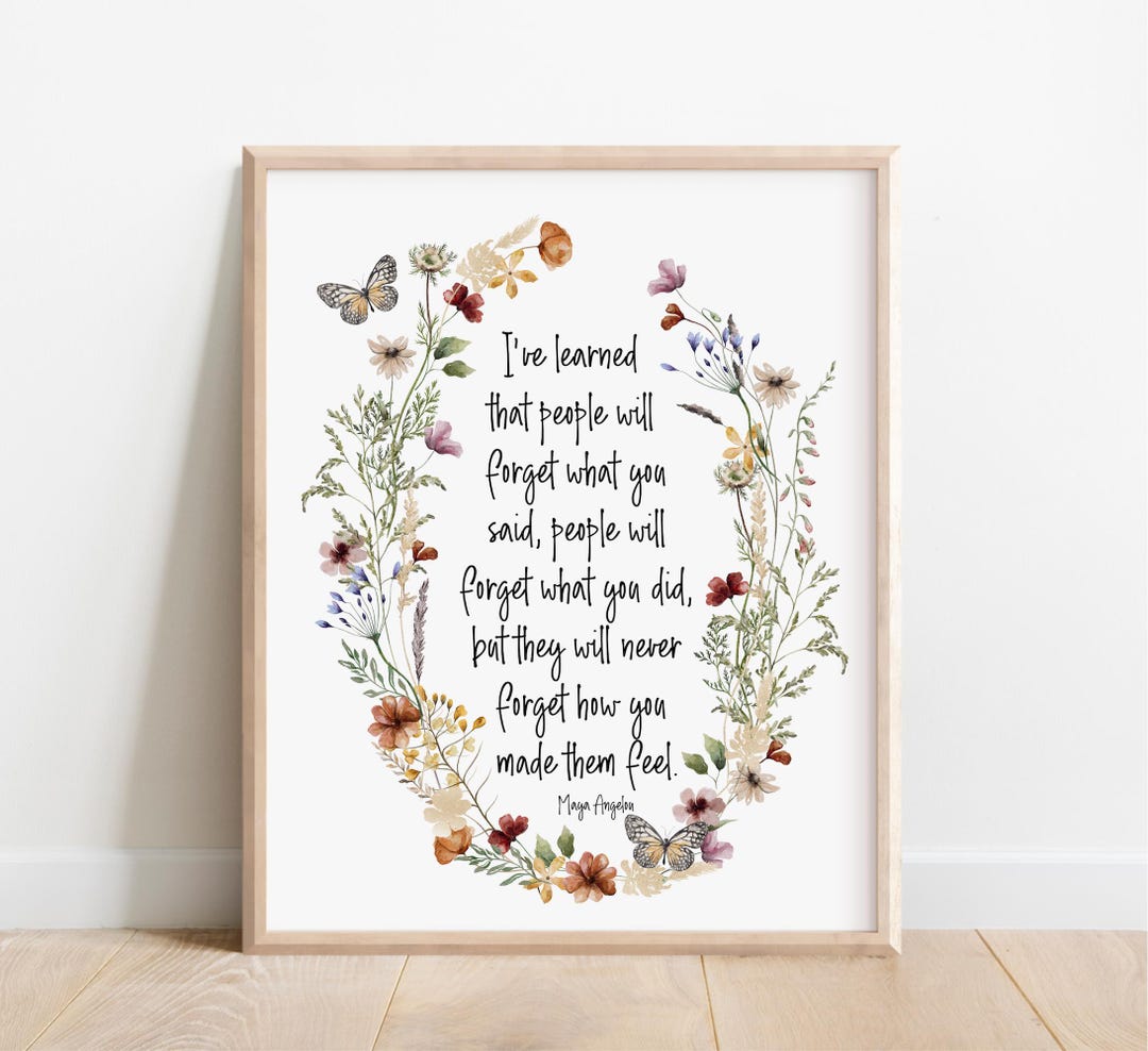 Maya Angelou Quote, Inspirational Wall Art, Social Worker Gift ...