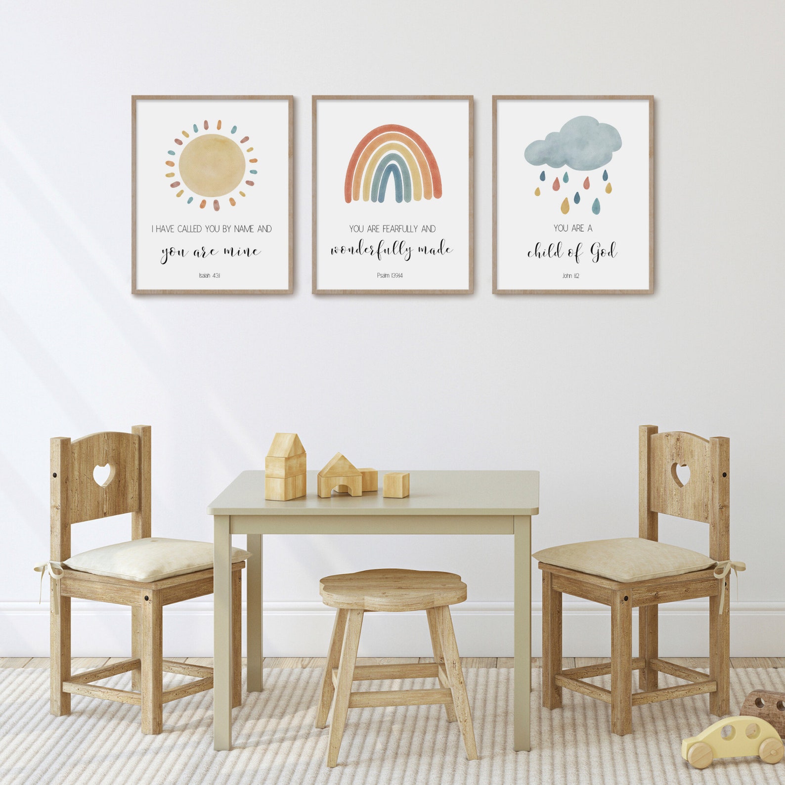 Christian Nursery Decor Kids Bible Verse Wall Art Scripture - Etsy